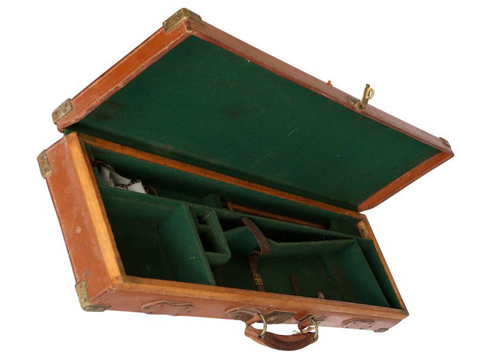 A Leather And Oak Gun Case