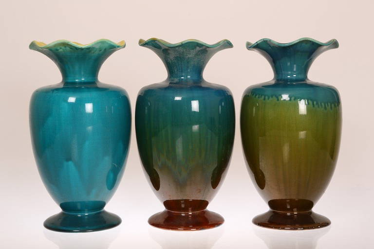 Linthorpe Pottery, No. 1784 A Vase With Turquoise Drip