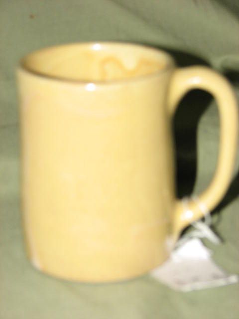 6: Georgia Art pottery cup by Darrell Adams. Yellow gl