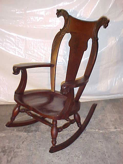 Victorian Lion head carved mahogany rocking chair. - Feb 04, 2012 | Ken ...