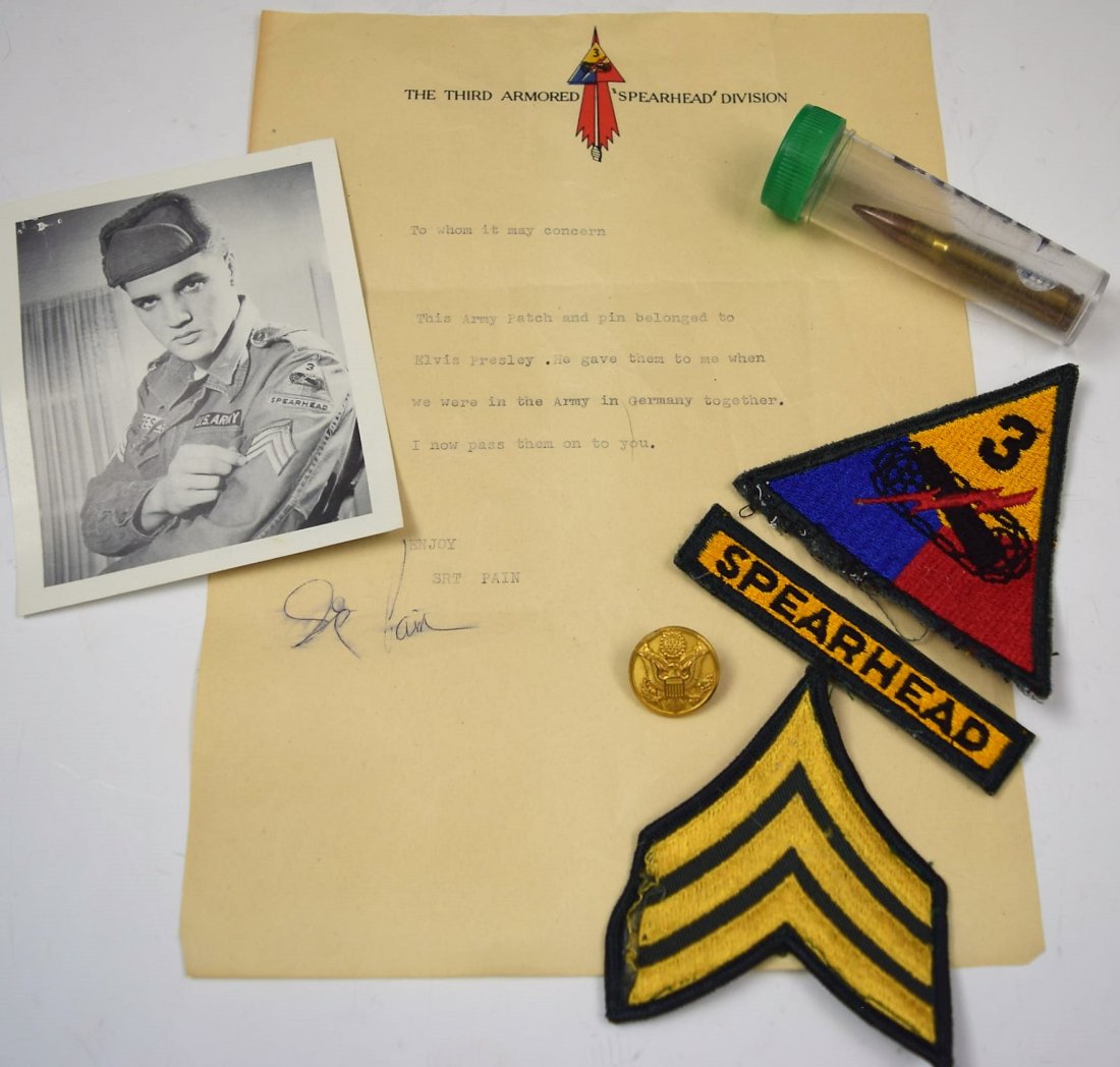 Elvis Presley's Personal Army Patch And Pin