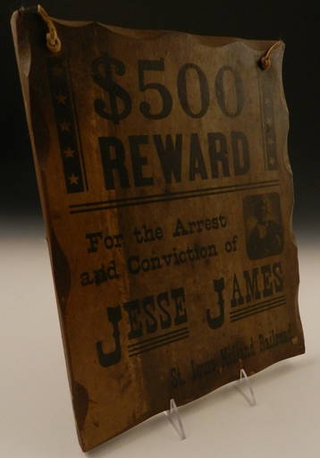 Jesse James Arrest Reward Wooden Sign