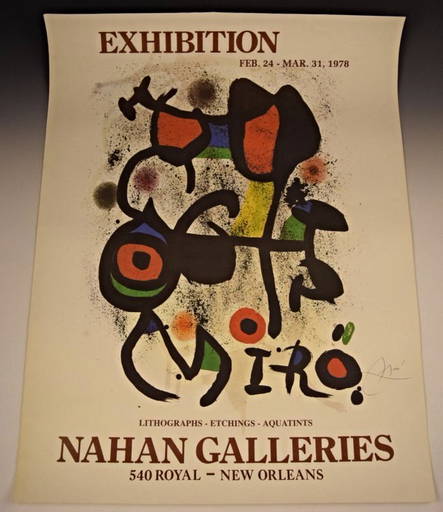 Joan Miro Hand Signed Exhibition Poster