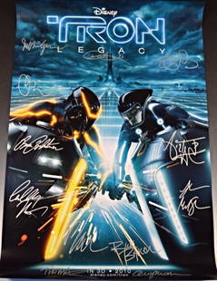 Tron Legacy Cast Signed Movie Poster