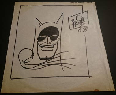 Original Bob Kane Batman Drawing, 1975