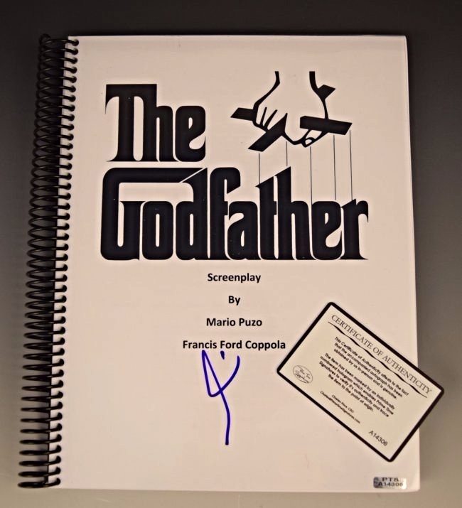 Al Pacino Signed Godfather Movie Script
