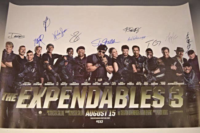 The Expendables Cast Signed Movie Poster