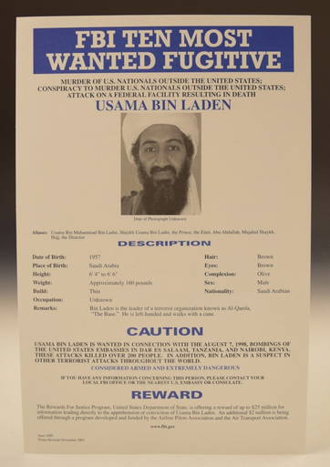Osama Bin Laden Wanted Poster