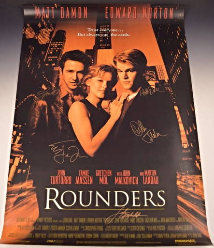 Rounders Cast Signed Movie Poster