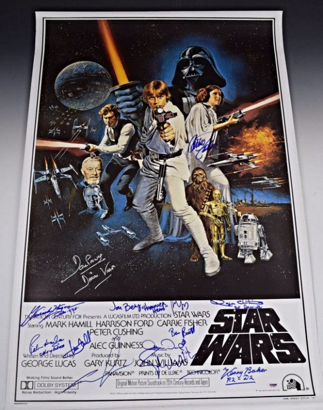 Star Wars Cast Signed Poster Celebrity Authentics