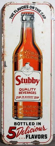 "stubby" Tin Soda Sign