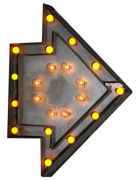 " Arrow Within An Arrow " Lighted Lightbulb Sign