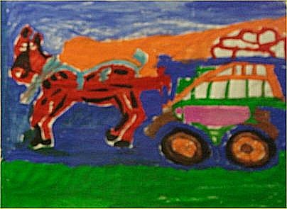 142: Georgia Speller-Outsider Art-"Untitled" 1984, pain