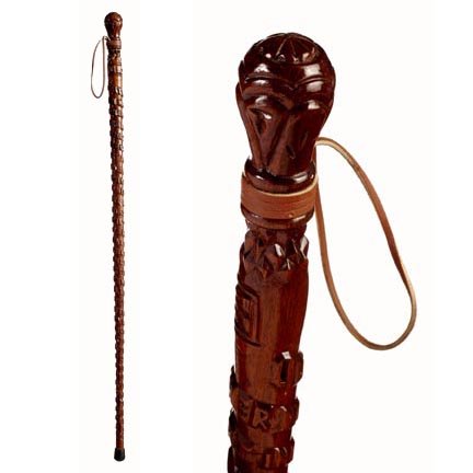 12: Lord's Prayer Cane-20th Century-A full-carved shaft