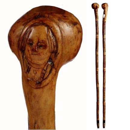 25: Presidential Cane-1789-1923-A carved cane with all
