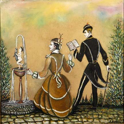 23: Andrea Badami-"Untitled" . Paint on board, signed.