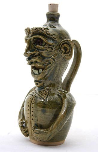 66: Sandy Cole, "Jolly Man" glazed and fired pottery,