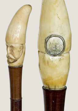 Whale Tooth Marine Cane Circa 1880 This Cane Could