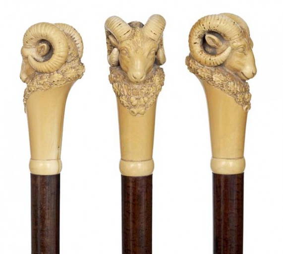 88: German Ivory Ram Cane-19th Century-Well carved subs - Feb 13, 2011 ...