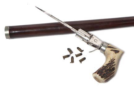 121. French Joubert Signed Pepperbox Stiletto Gun