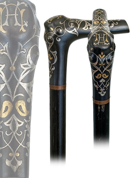 8. Toledo Dress Cane-19th Century-L-shaped steel handle