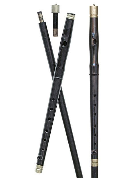 24. Flute Cane Ca 1900 Ebony Flute With Nickel Silver C