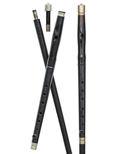 24. Flute Cane Ca 1900 Ebony Flute With Nickel Silver C