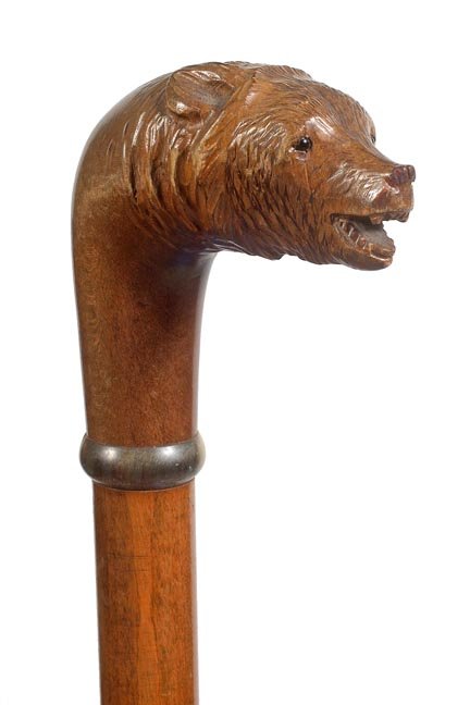 192. Black Forest Bear Cane-Ca. 1925-A nice bear carvin