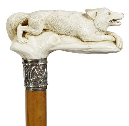 61. Ivory Wolf Cane- Ca. 1900-A large carved ivory wolf - Aug 02, 2014 ...
