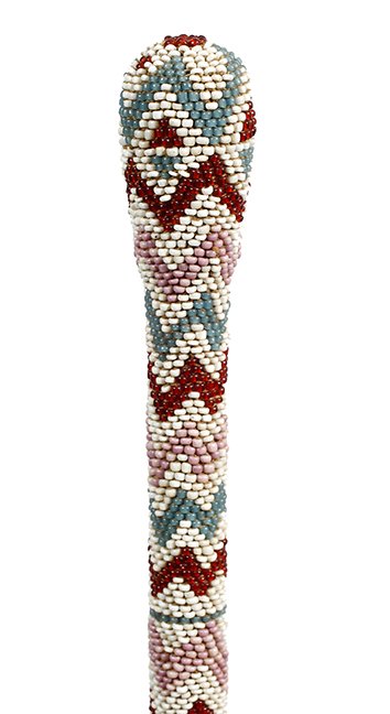 9. Native American Beaded Cane Ca. 1920 A Full Beaded