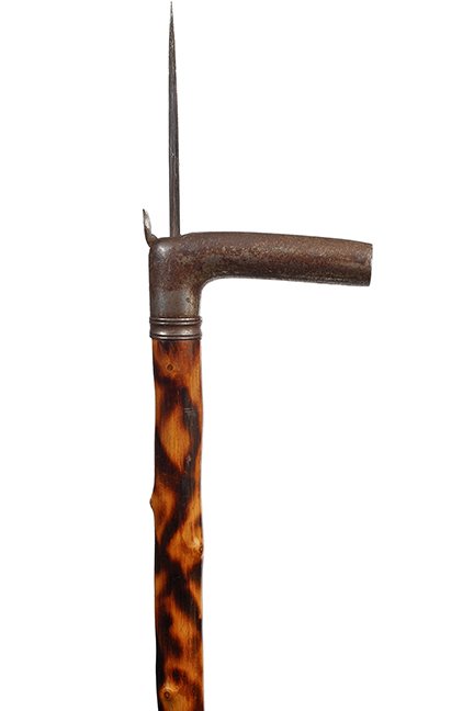 48. Flick Stick Dagger Cane- Ca. 1880- A steel handled