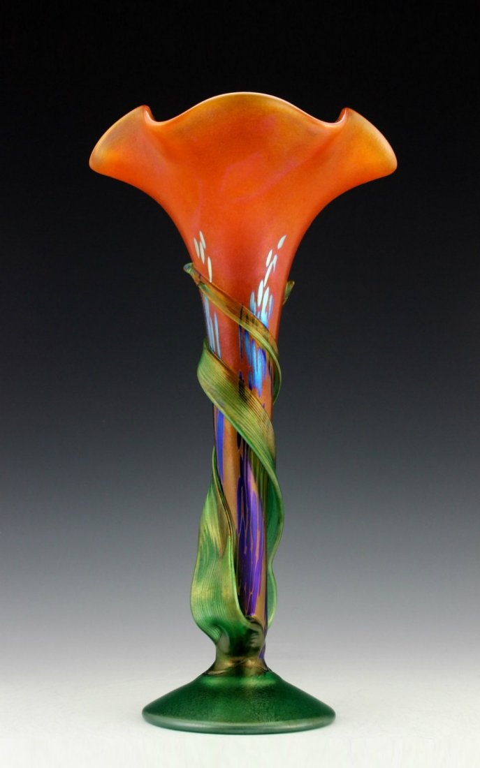 Bohemian Art Nouveau Loetz Style Glass Vase - Nov 04, 2019 | Imperial ...
