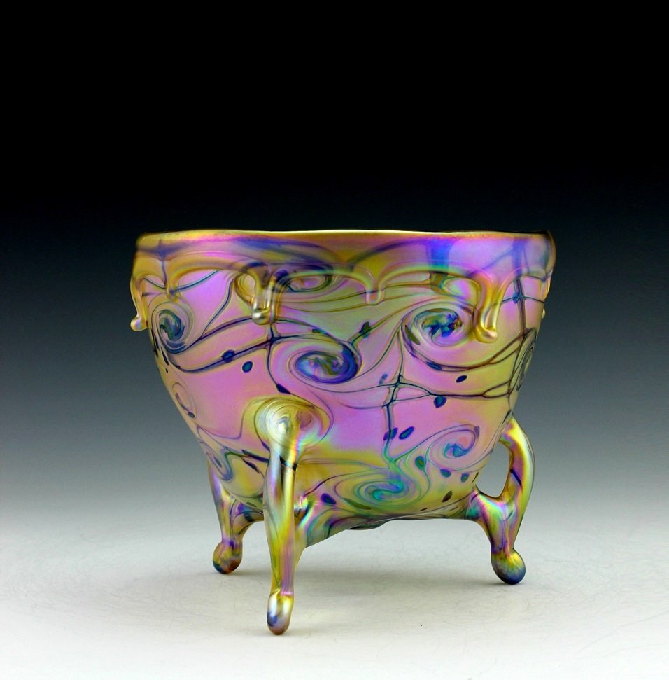Bohemian Art Nouveau Loetz Style Glass Bowl - Dec 08, 2019 | Imperial ...