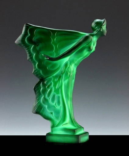 Art Deco 1930' Jade Malachite Glass Car Mascot Figurine Rolls Royce ...