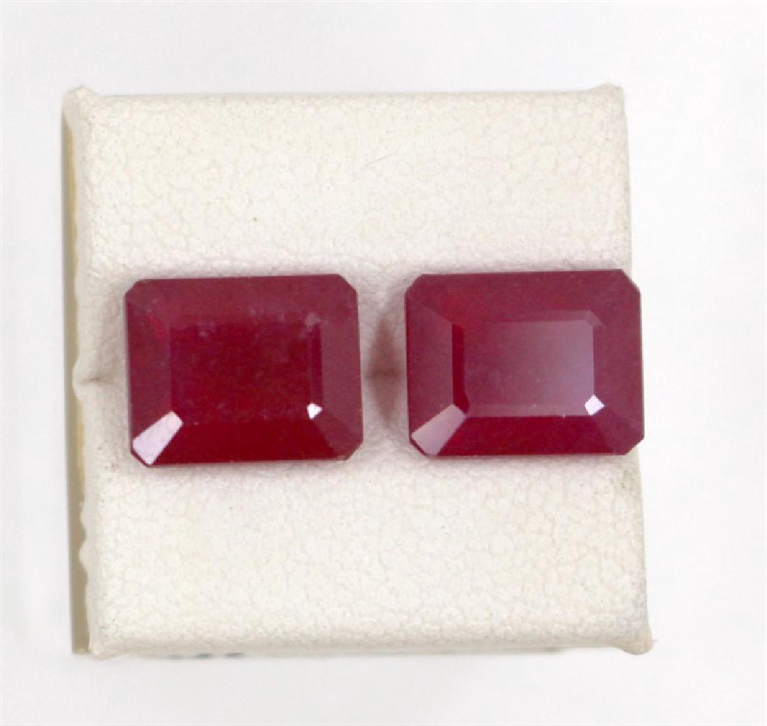 10.47ct Ruby Match Pair Emerald Cut