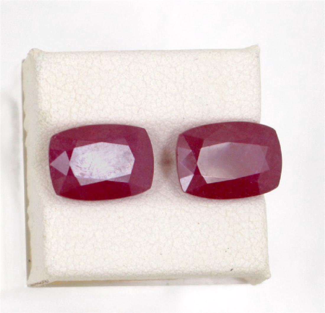 10.41ct Ruby Match Pair Emerald Cut