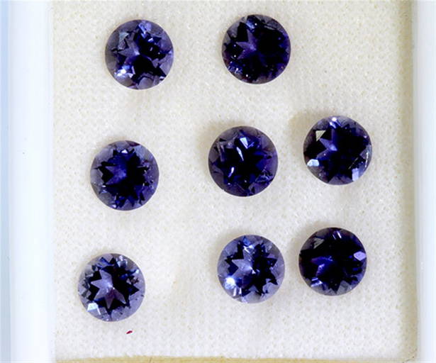 5.23 Ct Iolite Round 8pcs
