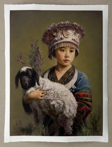 Chinese Painter Yong Ming Chen Works: Sheep's Child
