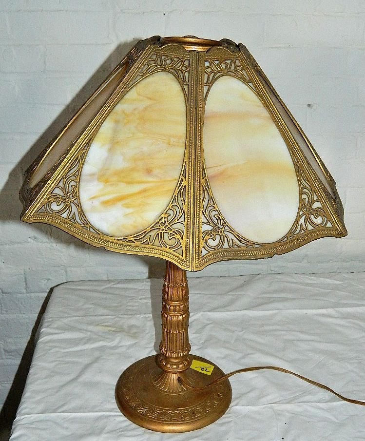 Antique Miller Lamp Co. Slag Glass Lamp # 233
