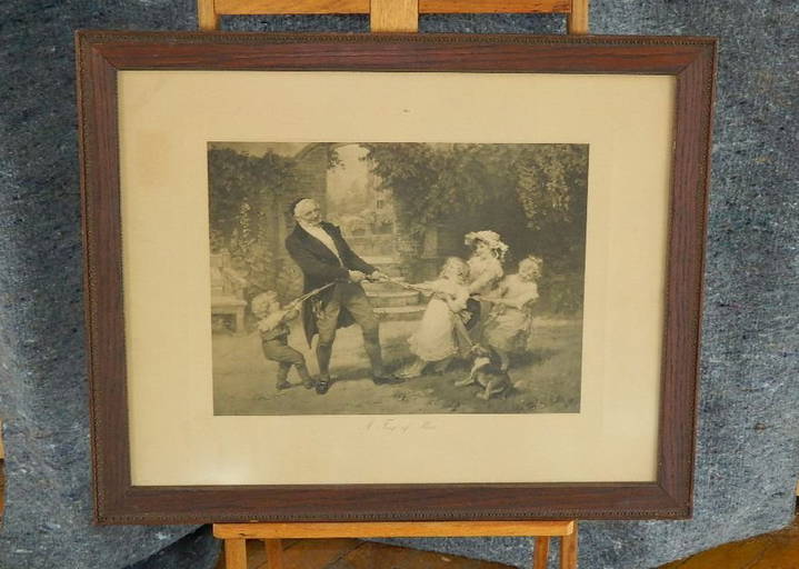 Fred Morgan 1906 "tug Of War" Lithograph