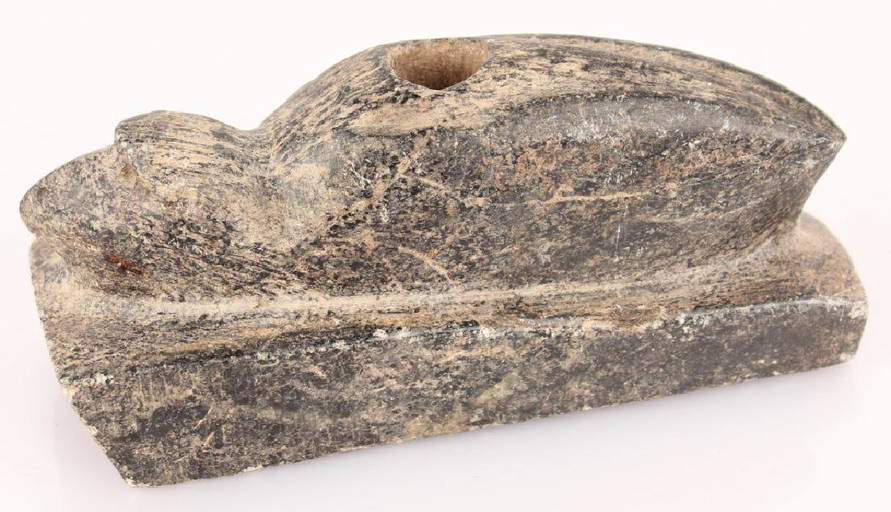 Carved Stone Bird Pipe