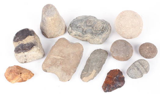 Lot Of 5 Native American Indian Stone Tools.