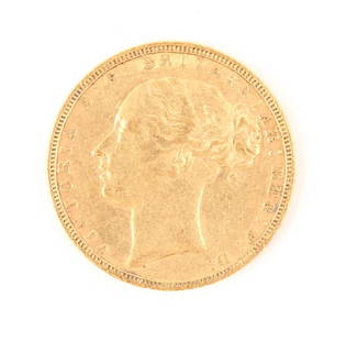 1880 Half Sovereign Victoria Bun Head Gold Coin