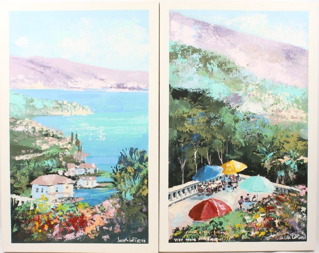 2 JOSEPH LAPIERRE PALM BEACH ACRYLIC ON CANVAS