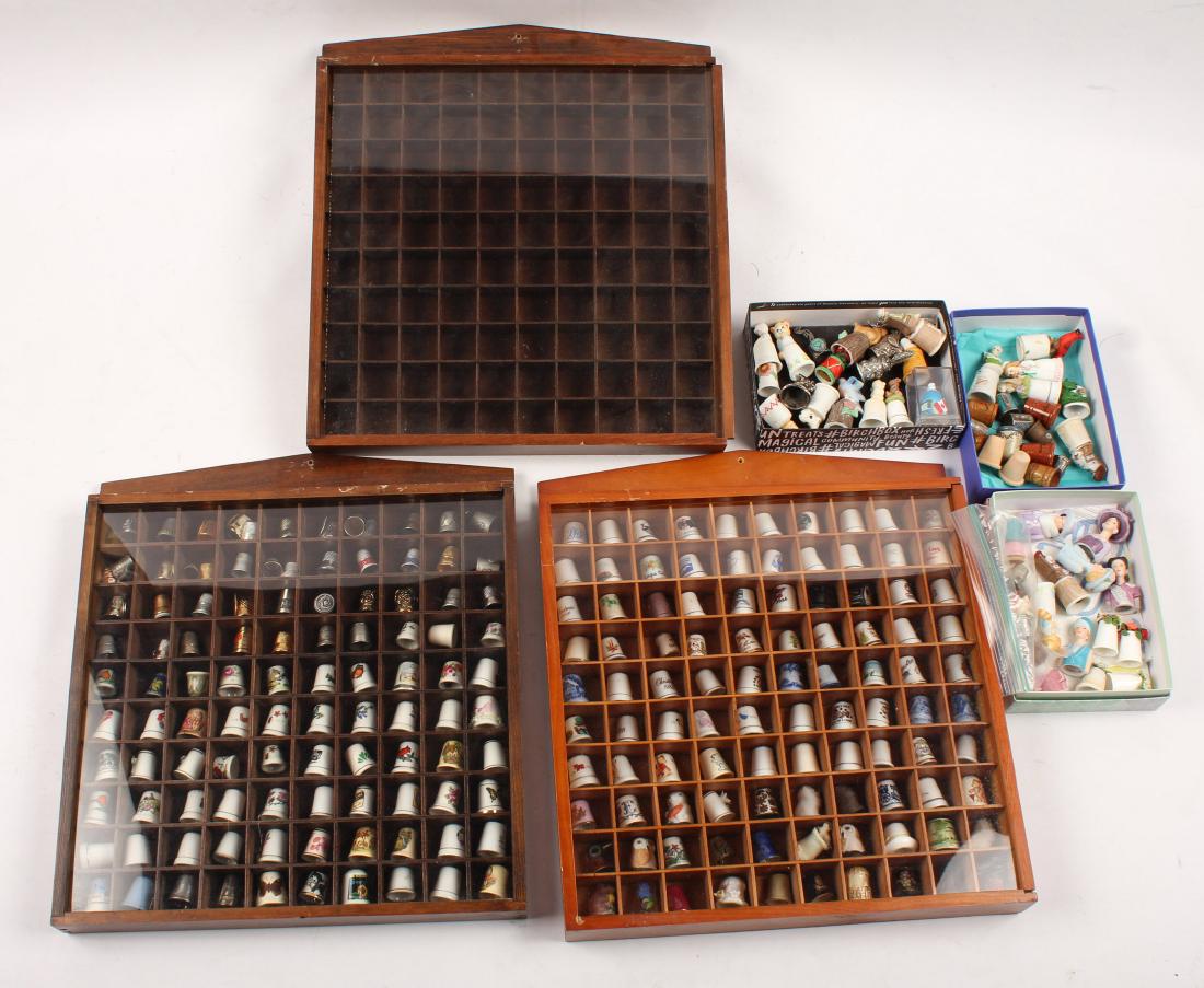 THIMBLE COLLECTION WITH DISPLAY CASES
