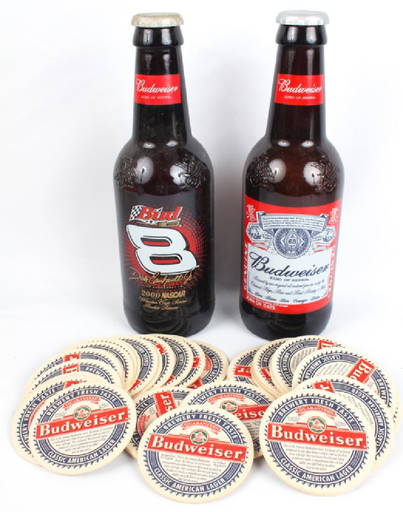Collectible Budweiser Glass Bottles & Coasters
