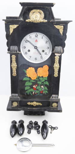 555 Shanghai China Black Wooden Wall Clock