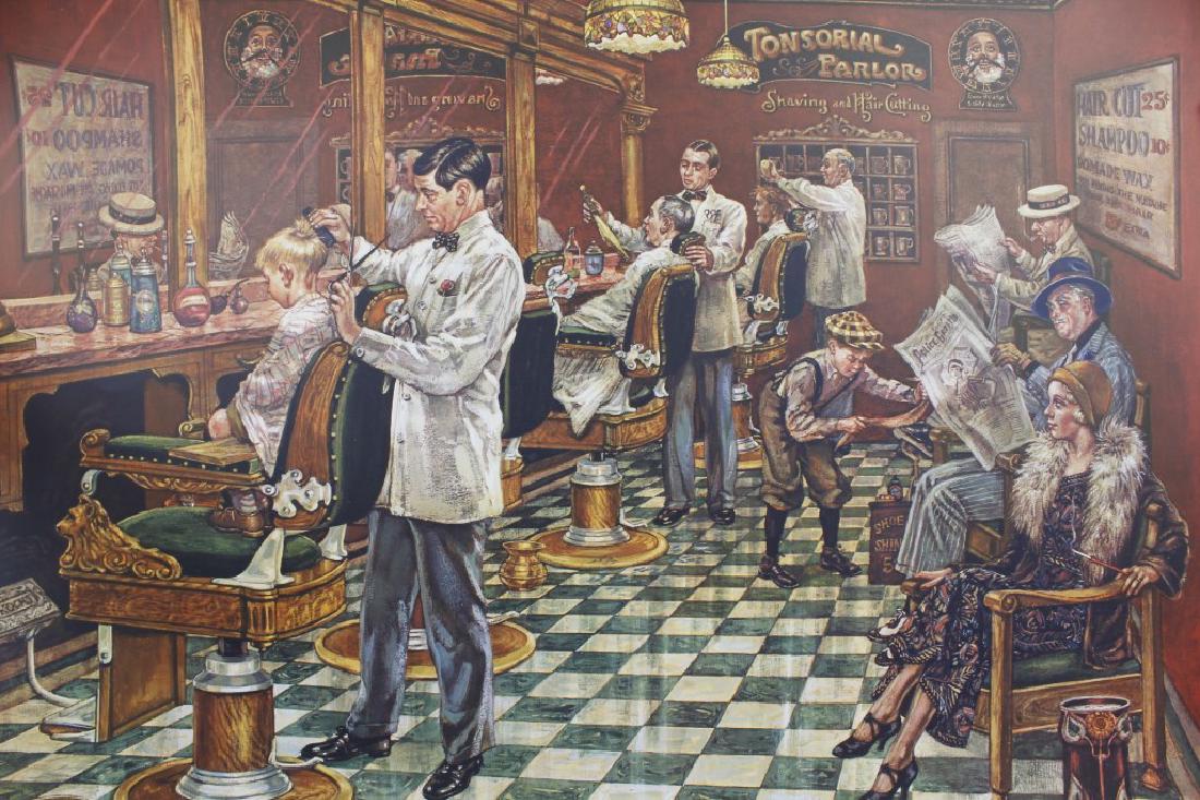 LEE DUBIN SIGNED COLLOTYPE "TONSORIAL PARLOR"