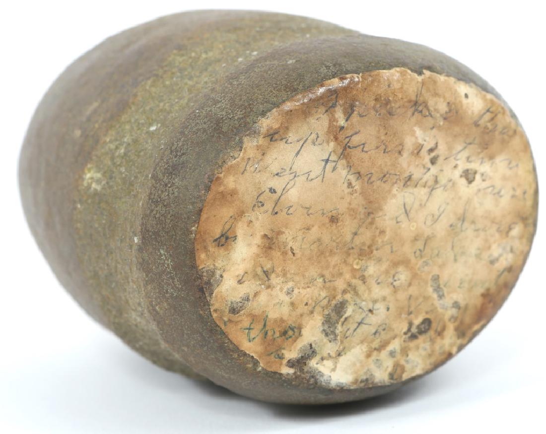 PALEO STONE TOOL WITH HISTORIC NOTE ATTACHED