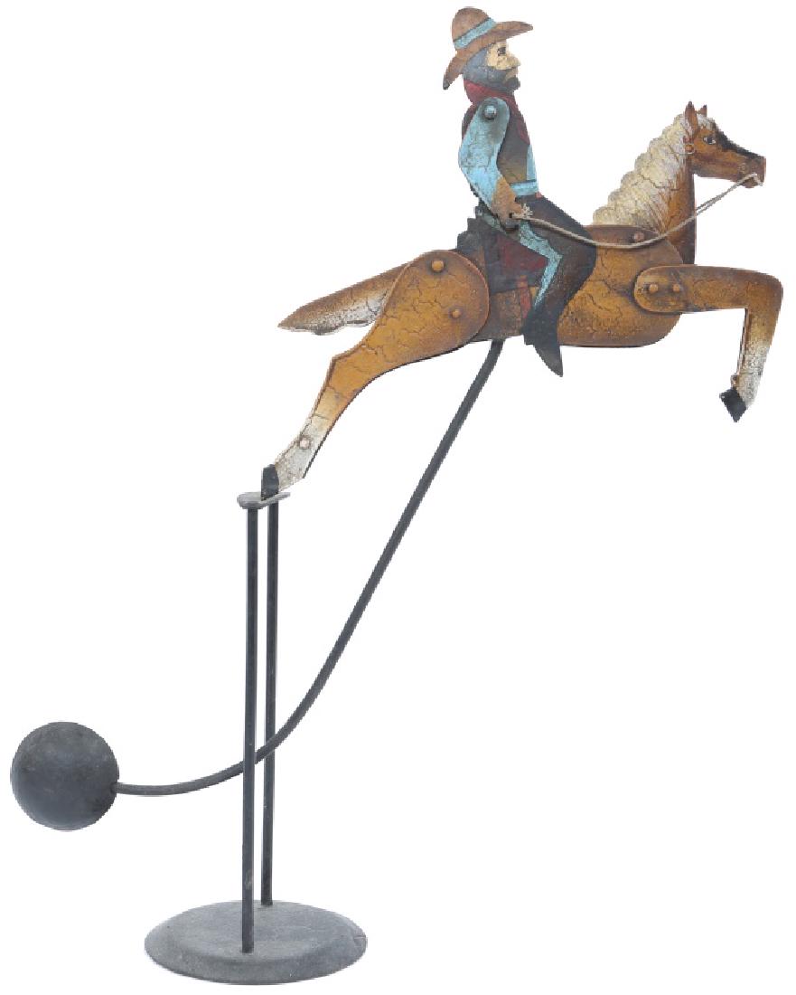 SKYHOOK PAINTED METAL COWBOY BALANCE TOY KINETIC